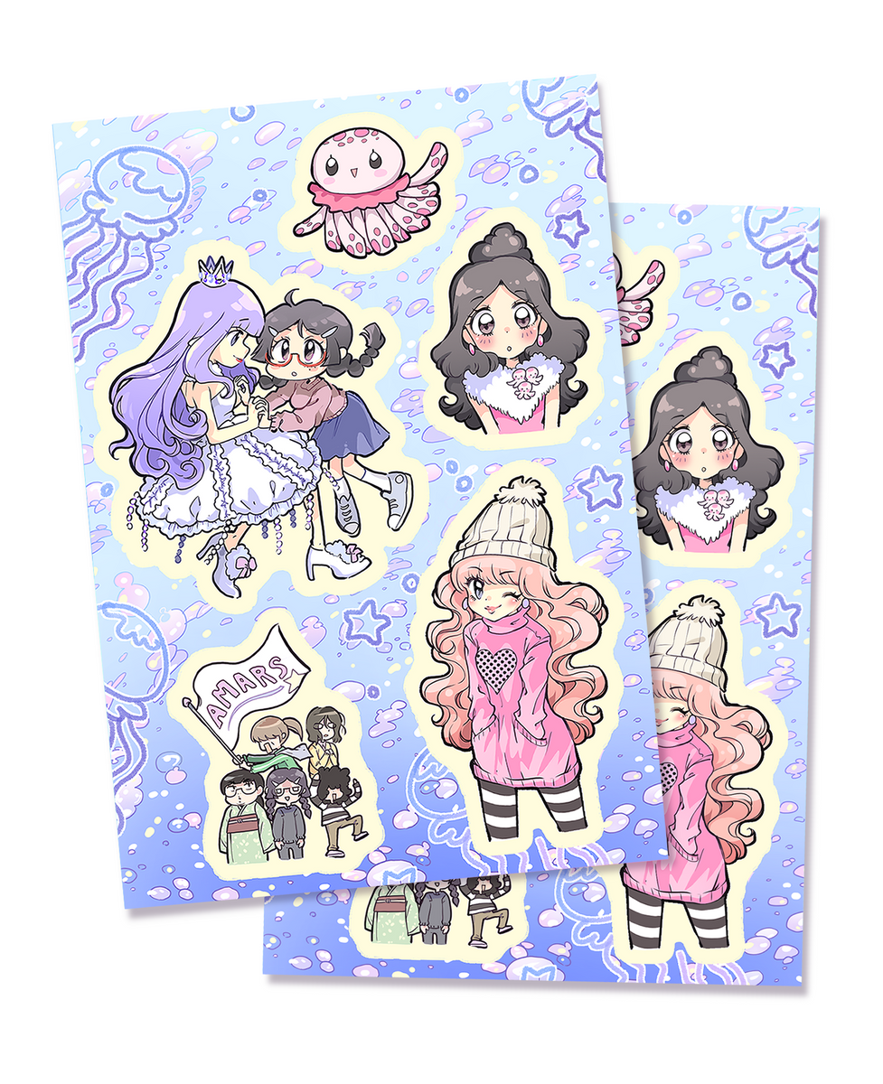 Princess Jellyfish Sticker Sheets (Set of 2) – Ocean In Space